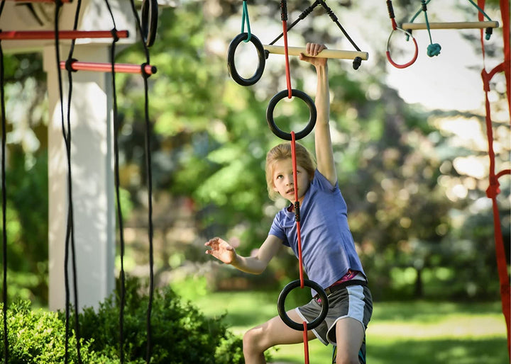 Slackers Deluxe Ninjaline Kit - Ninja Slackline Obstacle Course Set fo ...